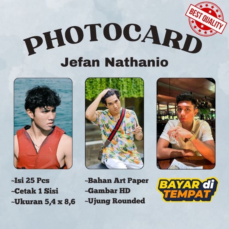 Jual Photocard Jefan Nathanio,PC Jefan Nathanio (25 pcs,1 Sisi ...
