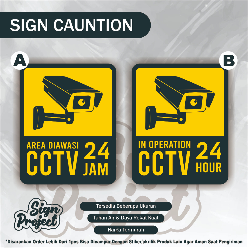Jual Stiker Pantauan CCTV 24 Jam / Sticker CCTV 24 Jam / Stiker Label ...