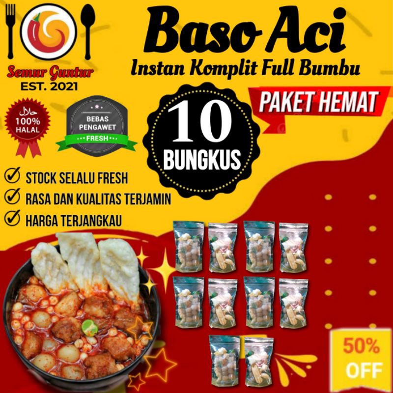 Jual 𝐏𝐑𝐎𝐌𝐎 [Paket Hemat 𝟏𝟎 𝐁𝐮𝐧𝐠𝐤𝐮𝐬] 𝐁𝐚𝐬𝐨 𝐀𝐜𝐢 Instan Khas Cianjur Full ...