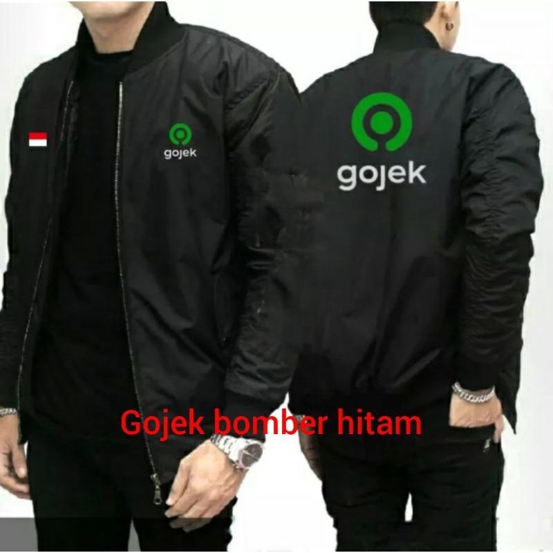 Jual jaket bomber go.jek bisa dipakai bulak balik pria wanita ready ...