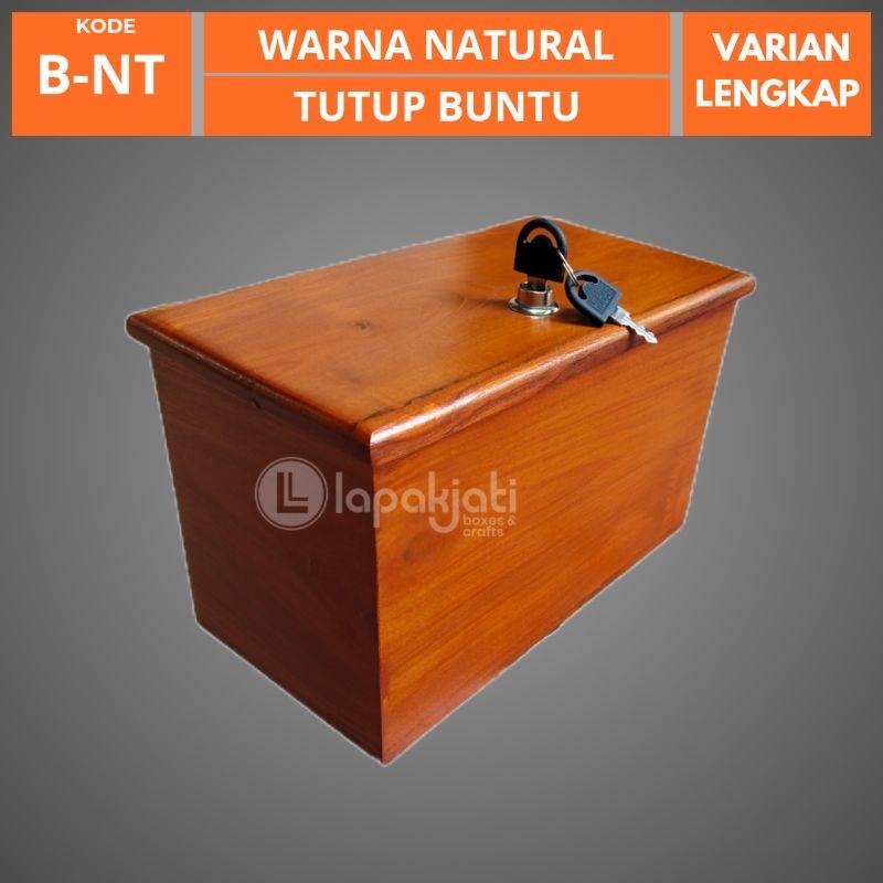 Jual Kotak PENYIMPANAN NATURAL MODEL B Kotak Uang Box Peti Kayu Jati ...
