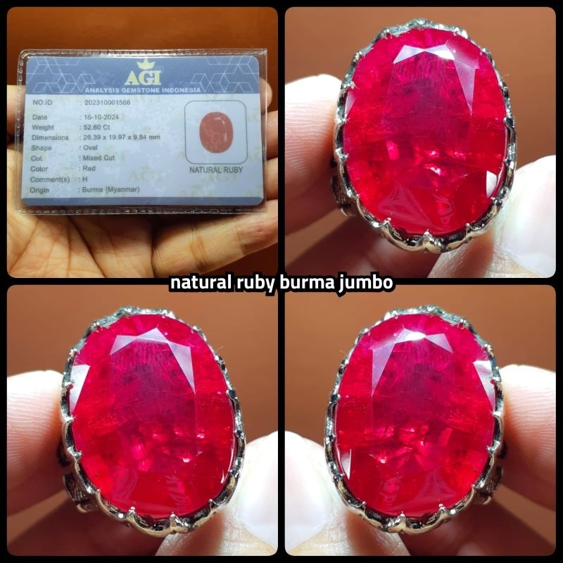 Jual natural 100% ruby burma myanmar jumbo HQ ( PIGEON BLOD ) | Shopee Indonesia