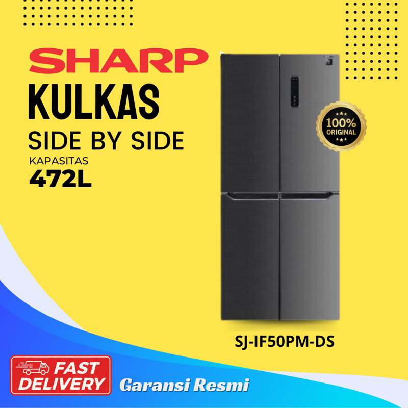 Jual KULKAS SHARP SIDE BY SIDE SJ-IF50PM-DS 4 Pintu 472 Liter J-TECH ...