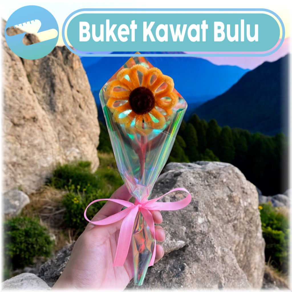 Jual Buket Bunga Kawat Bulu Matahari / Buket bunga Ulang Tahun /Buket ...