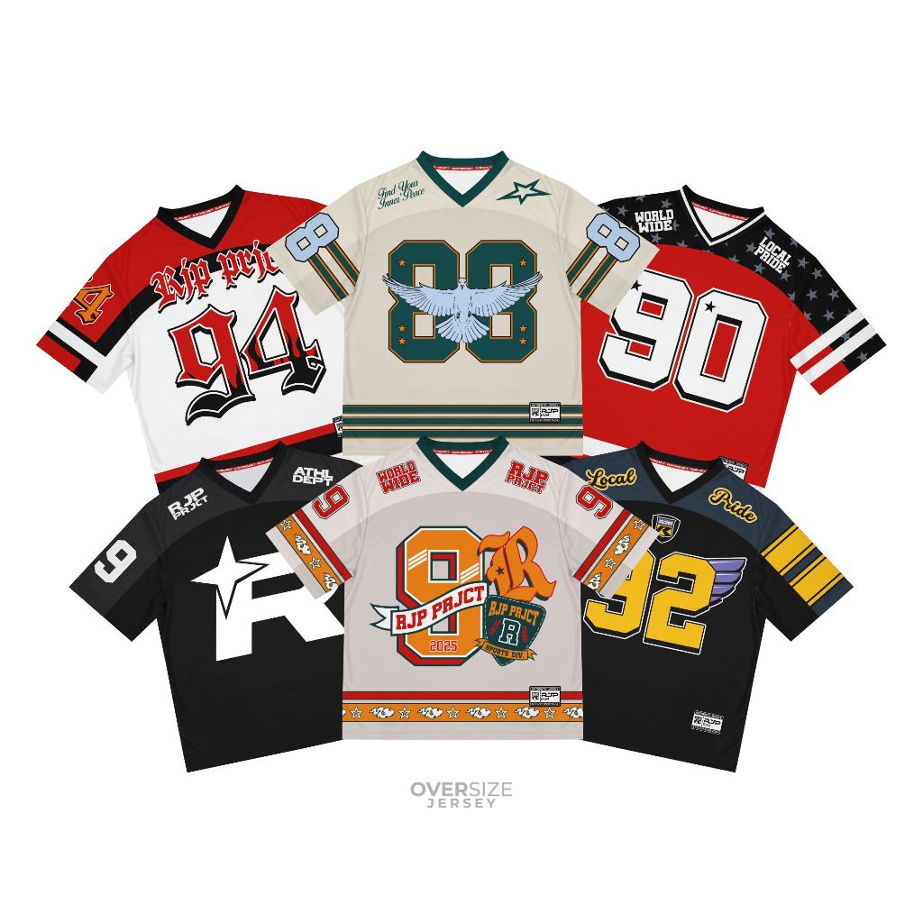 Jual ATHLIX Jersey streetwear number series / Oversize / boxy fit ...