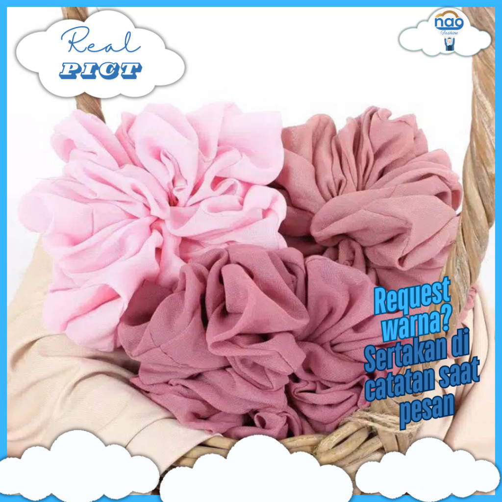 Jual Ikat Rambut - Scrunchie or Kucir Korean Esthetic | Shopee Indonesia