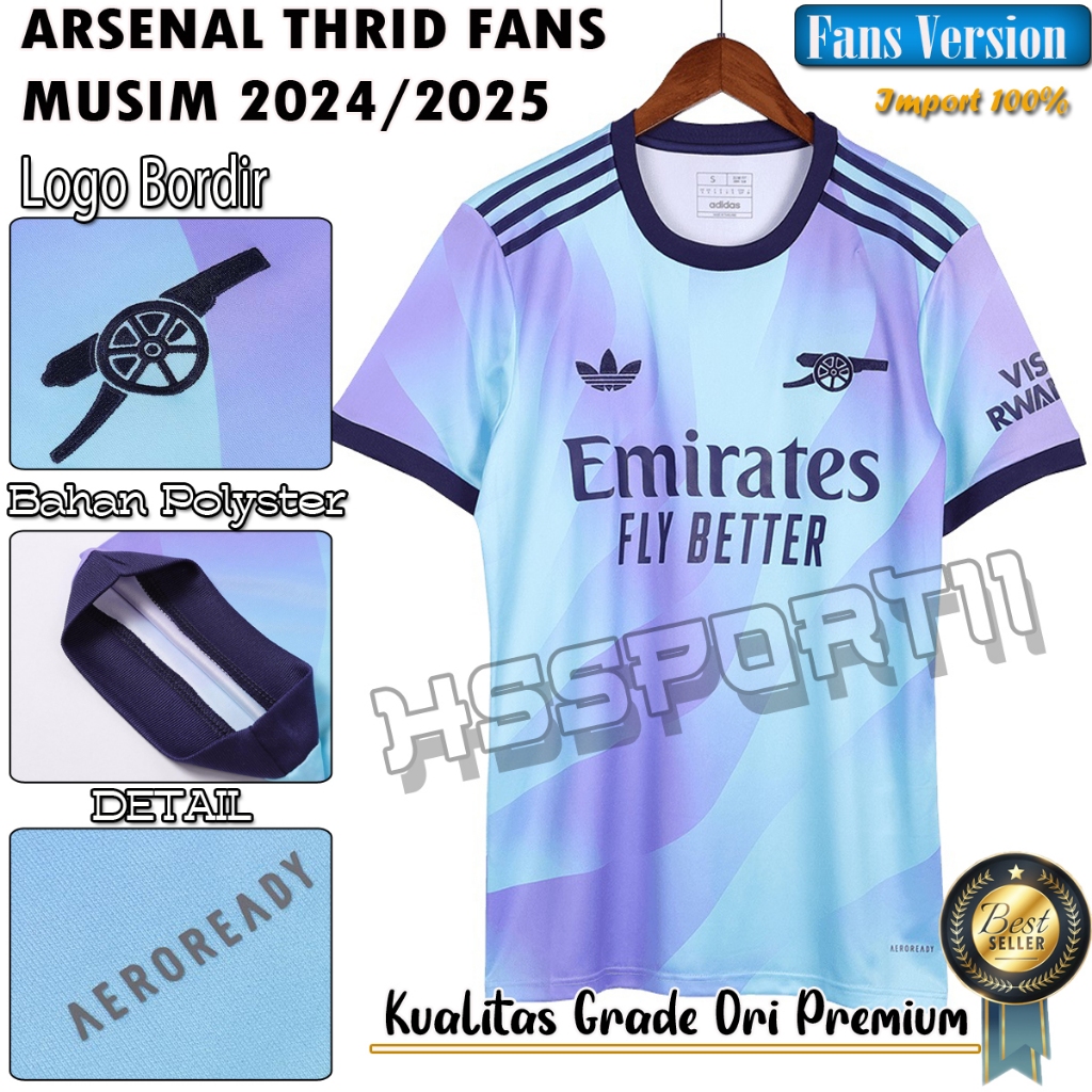 Jual Jersey Arsenal 3RD New 2024 2025 Import High Quality | Shopee ...