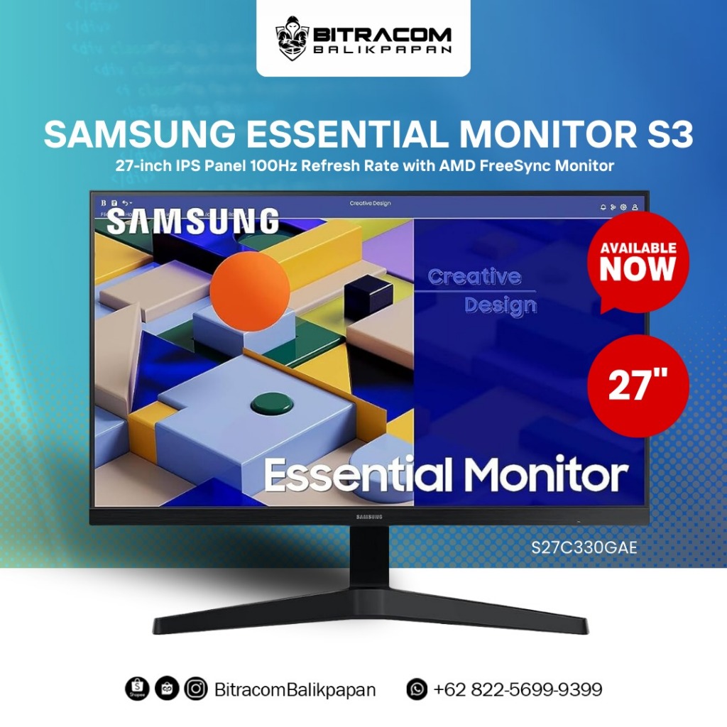 Jual Monitor Samsung Essential S3 Monitor S27C330GAE 27 inch 100Hz ...