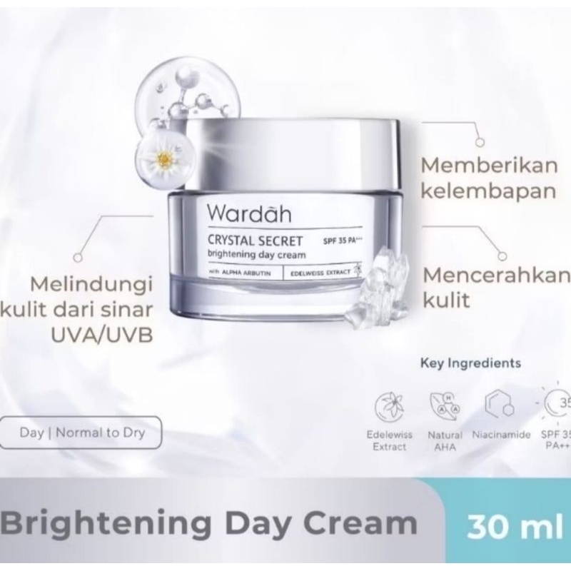 Jual Wardah Crystal Secret Day Cream SPF 35 PA +++ 30g | Shopee Indonesia