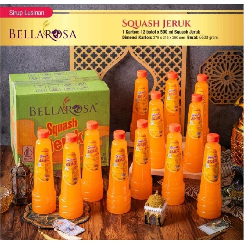 Jual Paket Sirup BellaRosa Squash Jeruk 12 Botol x 520 ml | Hampers ...
