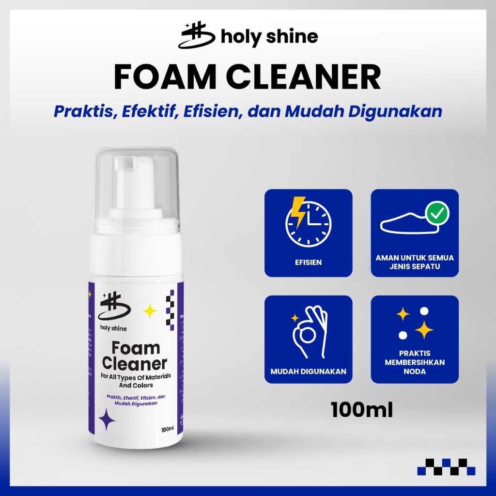 Jual Holy Shine Foam Cleaner / Pembersih Sepatu/Tas/Topi Tanpa Air ...