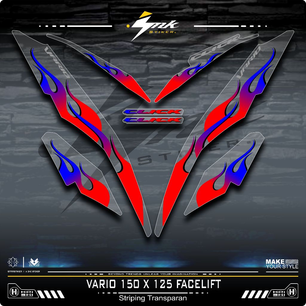 Jual STRIPING TRANSPARAN VARIO FACELIFT SKU 3 STICKER STICKER BENING ...