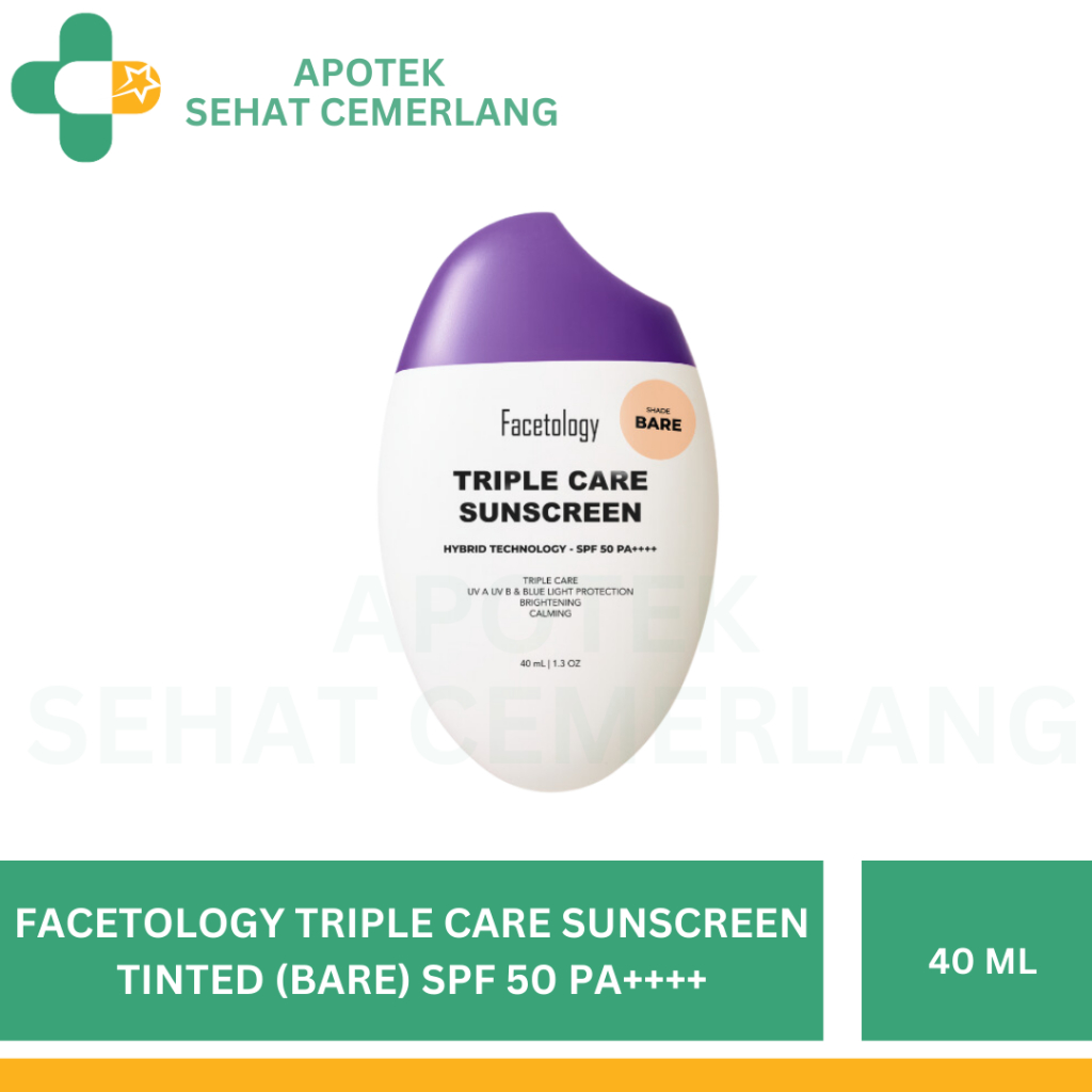 Jual Facetology Triple Care Sunscreen Tinted SPF 50 PA++++ 40ML ...