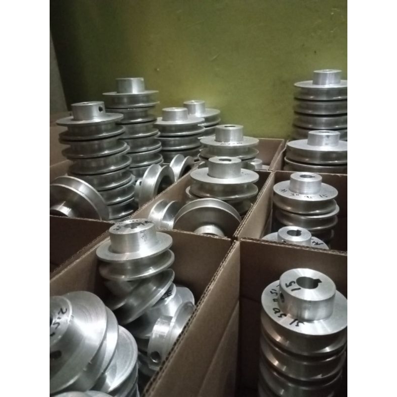 Jual Puli / Pulley Aluminium A1 4 Inch , Lubang As 10,12,13, 14,15, 16 ...