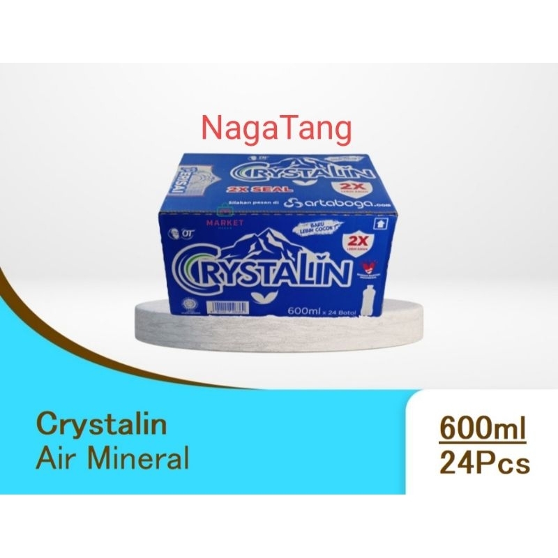 Jual CRYSTALIN AIR MINERAL 600ML 1 DUS 24 BOTOL | Shopee Indonesia