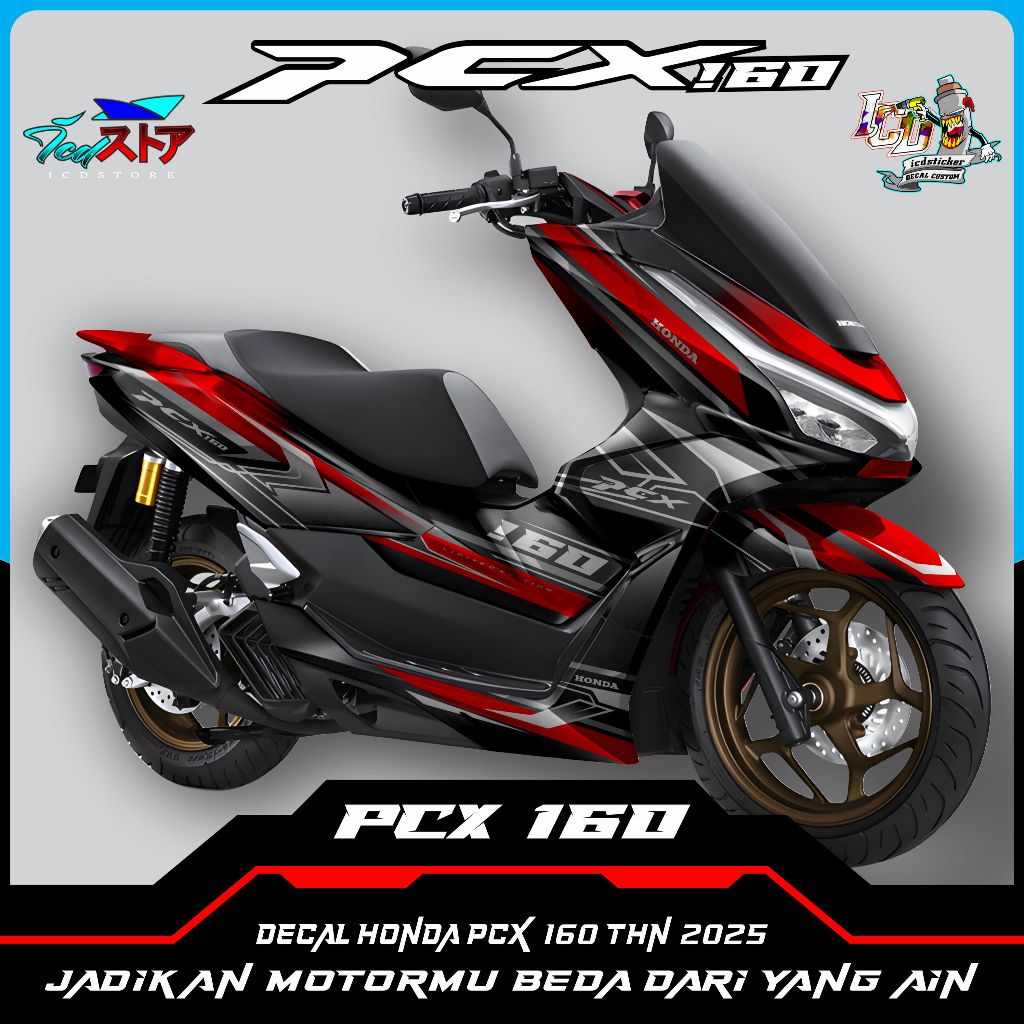 Jual STICKER PCX 160 FULL BODY DECAL PCX TERBARU 2025 MOTIF GRAFIS RED ...