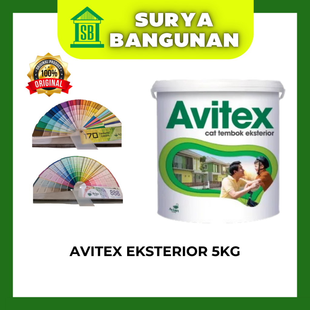Jual Cat Tembok AVITEX EKSTERIOR 5KG / Cat tembok Interior Exterior Cat ...