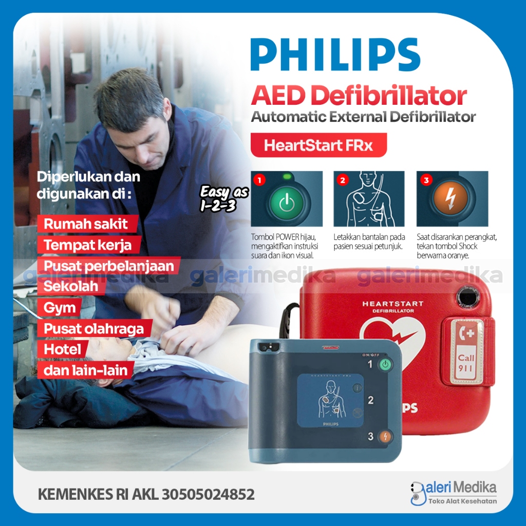 Jual AED Defibrillator Phillips HeartStart FRx Portable - Automatic ...
