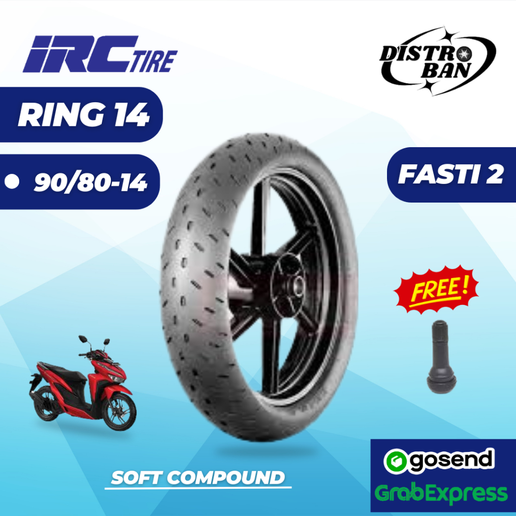 Jual Ban Racing Soft Compound IRC Fasti 2 90/80-14 Tubeless Matic //Ban ...