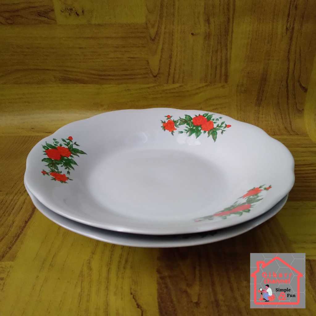 Jual Piring Keramik Corak Bunga - Lucky | Shopee Indonesia