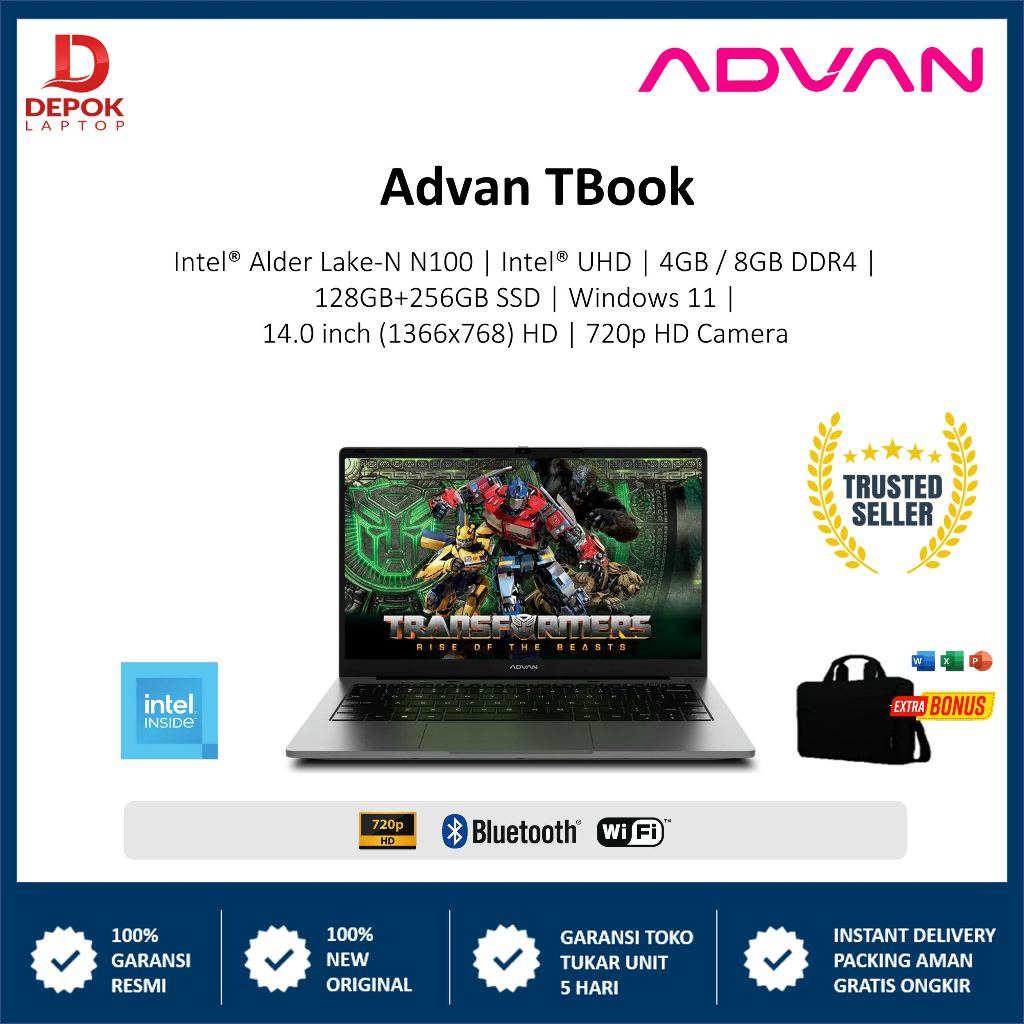 Jual Advan TBook N100 8GB 256GB Windows 11 14.0" HD X TRANSFORMER ...