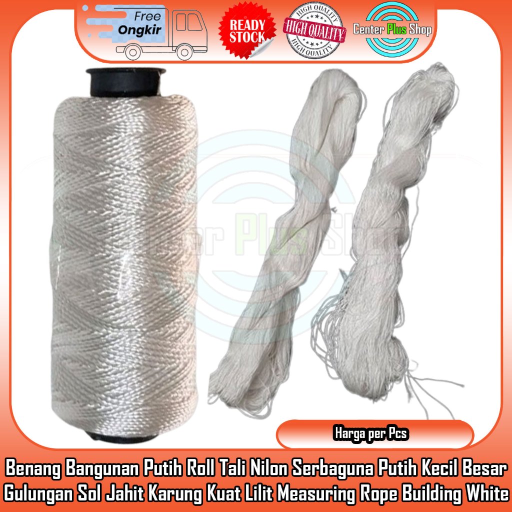 Jual Benang Bangunan Roll Serbaguna Putih Measuring Rope Tali Nilon ...