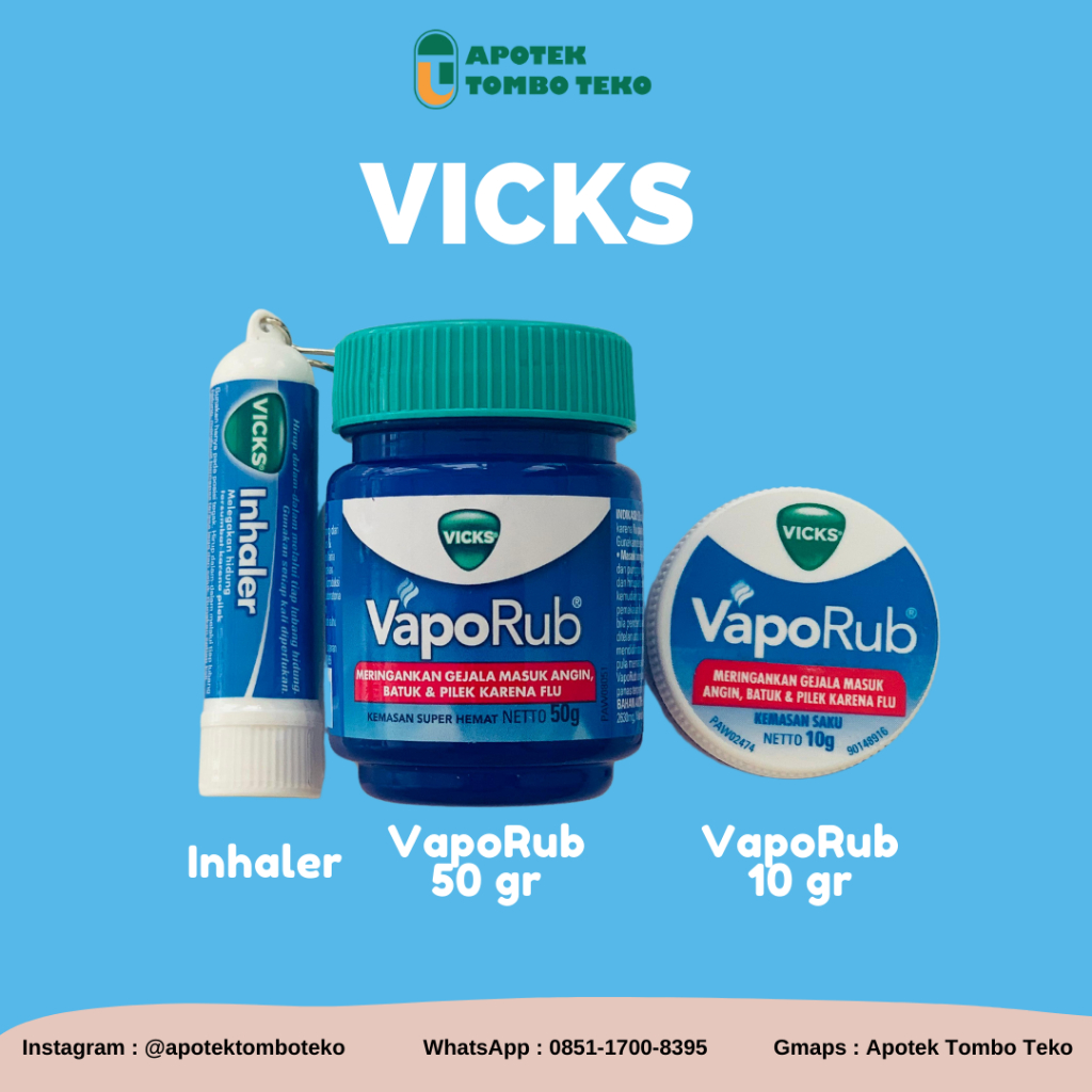 Jual VICKS Inhaler dan Vaporub kemasan 50 g, 25 g, 10 g | Shopee Indonesia