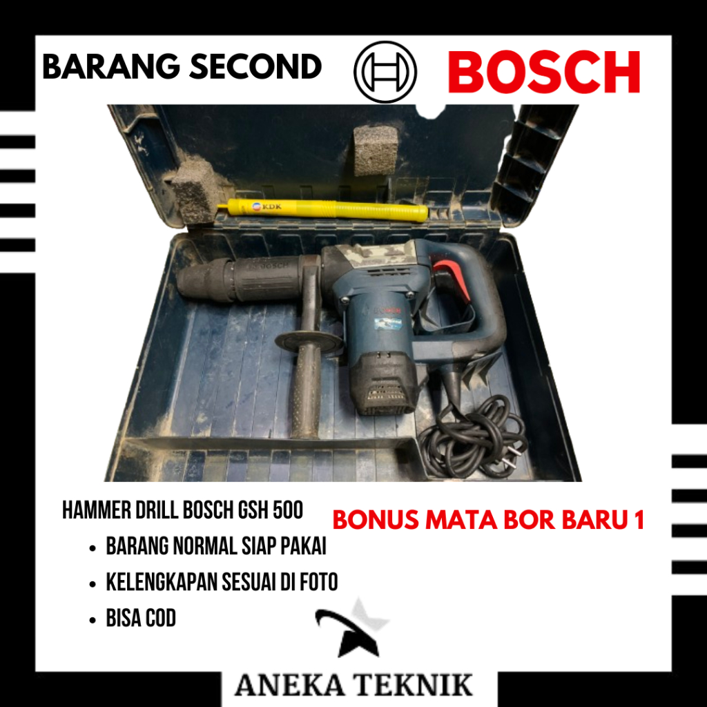 Jual BOSCH Mesin Bobok Bor SDS Bobok GSH 500 / Demolition Hammer SDS ...