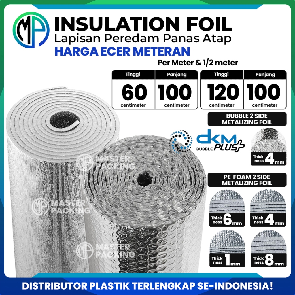 Jual Bubble Insulation Foil Peredam Panas Atap DKM Harga Ecer Per-Meter ...