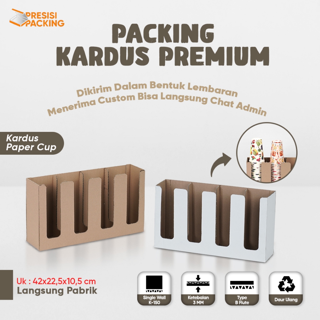 Jual Rak Cup 4 Slot Bahan Cardboard I Wadah Gelas Cup Plastik Paper Cup ...