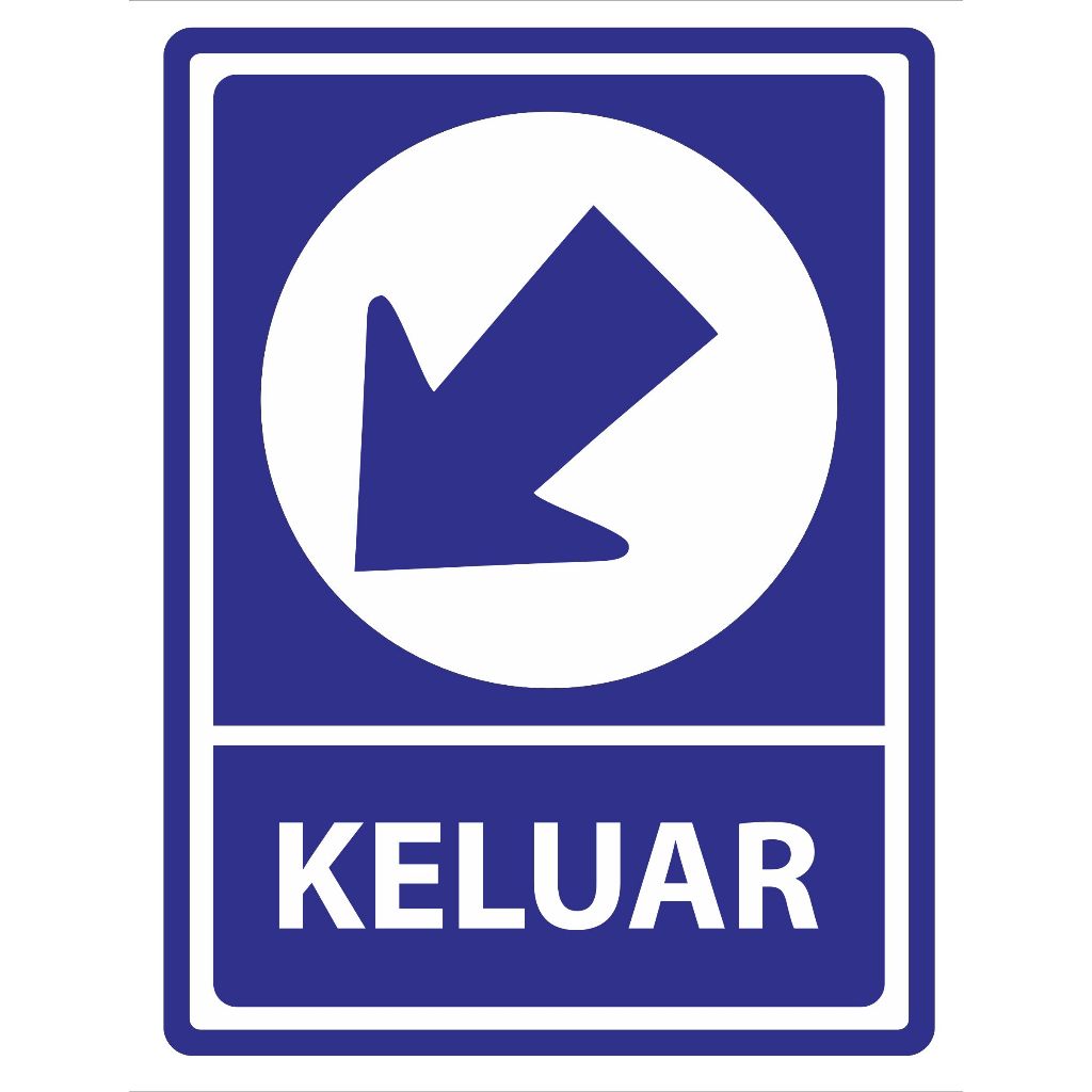 Jual Sign/Rambu Keluar panah kiri bawah ukuran 40X30cm Bahan ACP 3mm ...