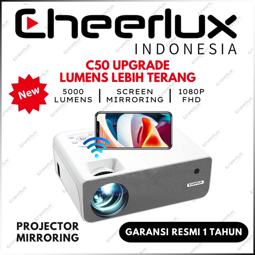 Jual CHEERLUX INDONESIA | PROYEKTOR CHEERLUX C50 WIFI BLUETOOTH 5000 LUMENS | PROJECTOR CHEERLUX ...