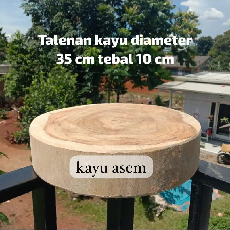 Jual Talenan kayu asem diameter 35 cm tebal 10 cm / talenan tebal ...