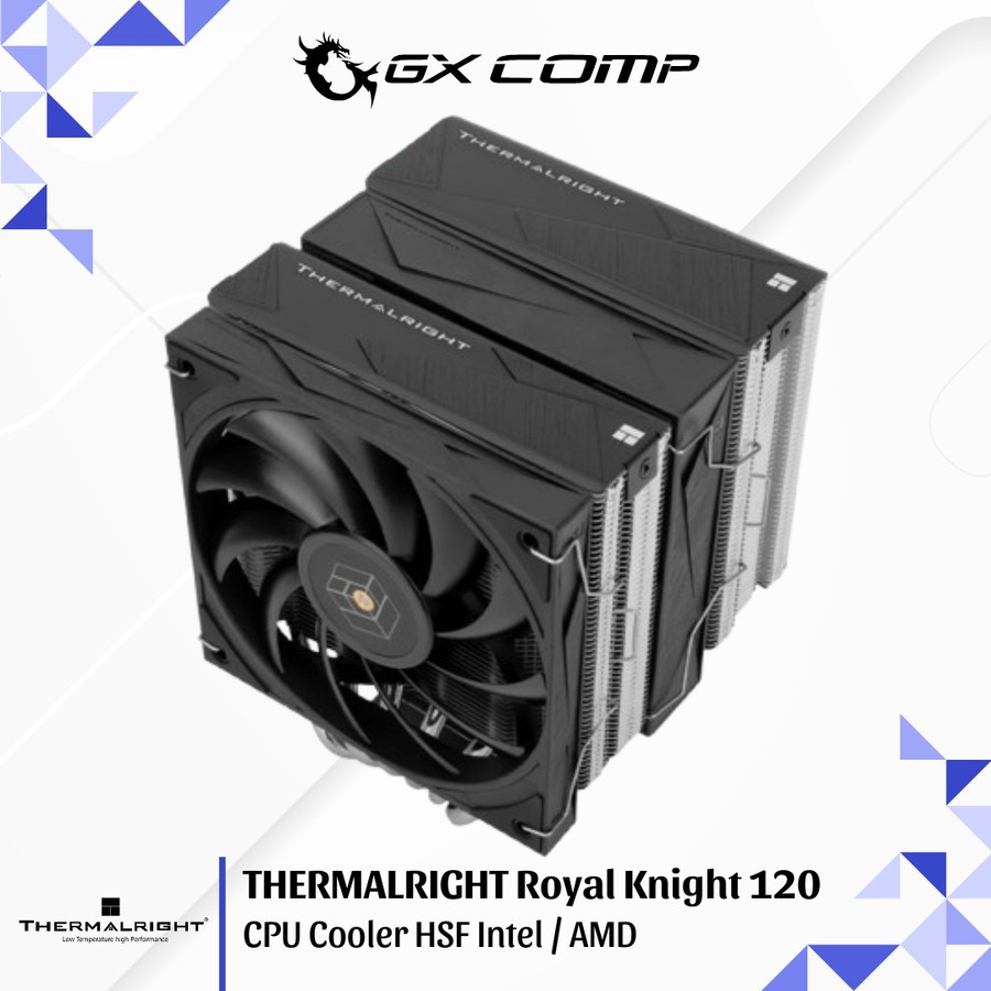 Jual THERMALRIGHT Royal Knight 120 Dual Tower 6 Heatpipe Slim Fan | CPU ...