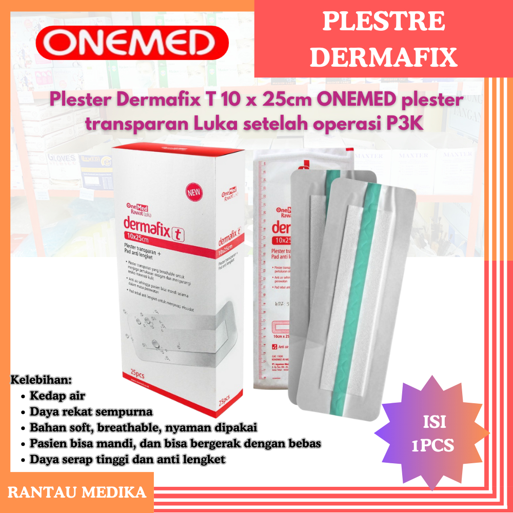 Jual Plester Dermafix T 10 x 25cm ONEMED plester transparan Luka ...