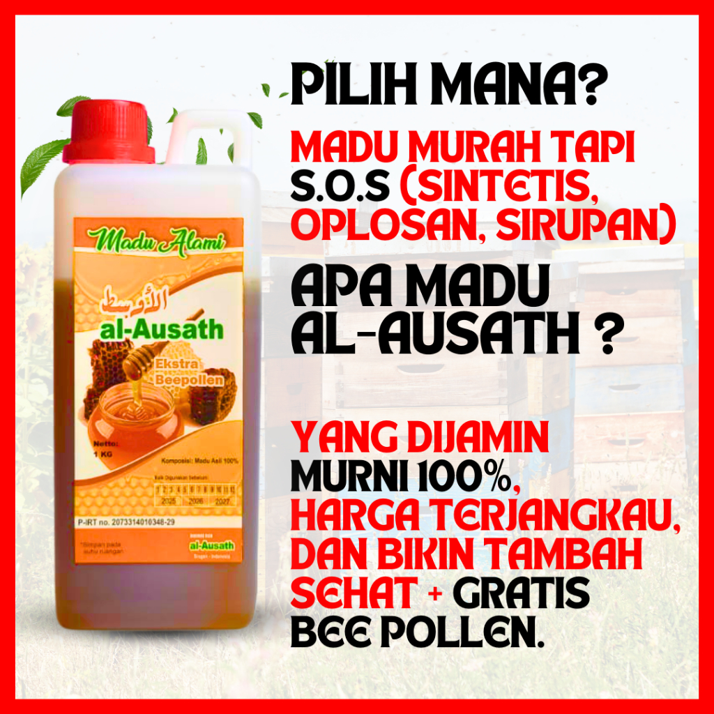 Jual 1KG MADU ASLI AL-AUSATH FULL NEKTAR RAW HONEY - MENINGKATKAN ...