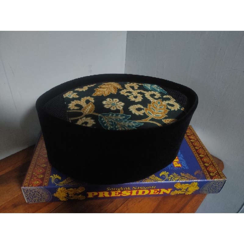 Jual SONGKOK PECI KOPYAH NIERSONGKOK COD batik kombinasi bludru hitam ...