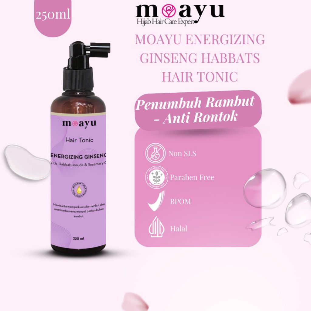 Jual MOAYU - Energizing Ginseng Habbats HAIR TONIC - Penumbuh Rambut ...