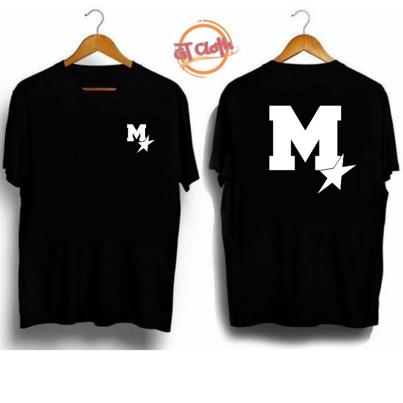 Jual LOGO Inisial Nama Huruf M Star Baju Kaos Distro Bahan Premium Pria ...