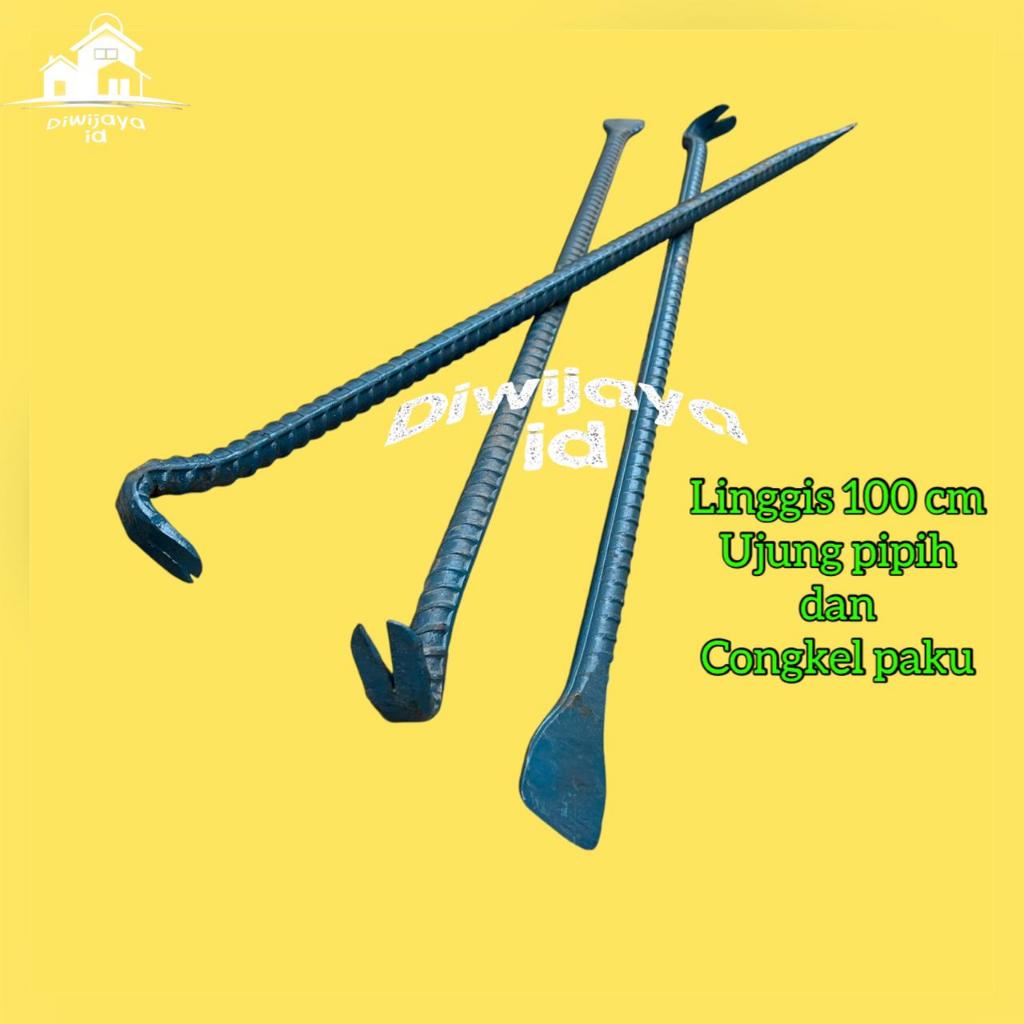 Jual Linggis 100 cm 1 meter cabut paku gali tanah asli baja ulir ...