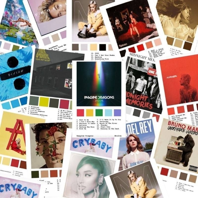 Jual [ 𝐌𝐈𝐍 𝐎𝐑𝐃𝐄𝐑 𝟖𝐤] 16pcs COLOR PALETTE SONG PLAYLIST / music playlist ...