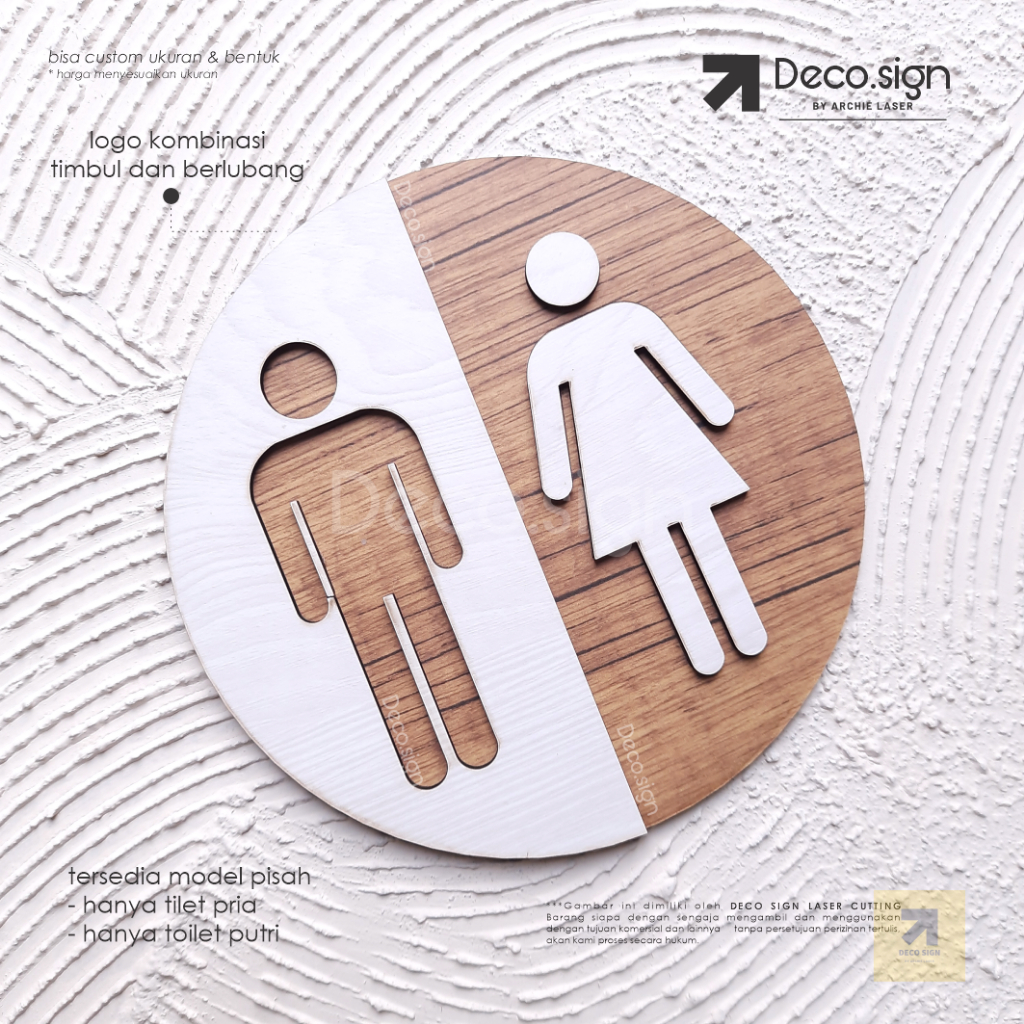 Jual Toilet Sign Acrylic Modern / Tanda Toilet / Sign Toilet Cafe/ Sign ...