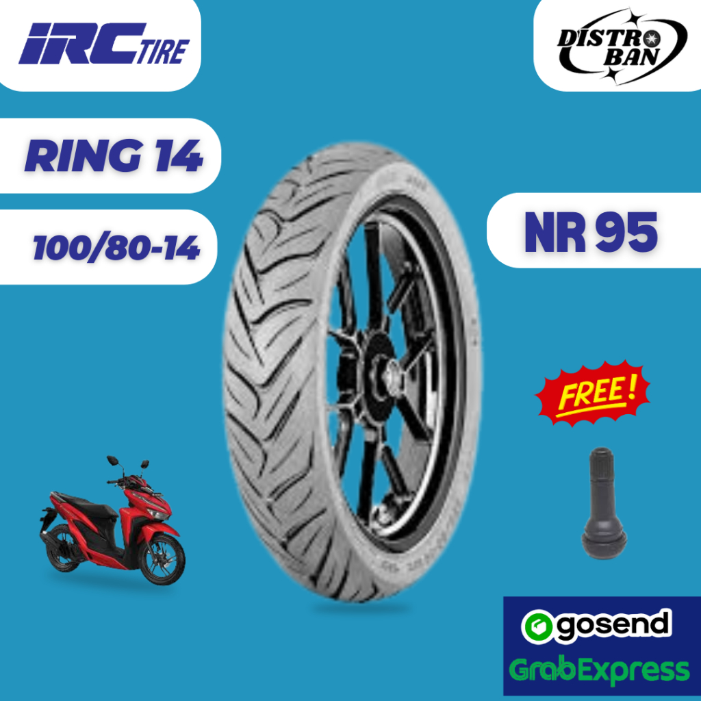 Jual BAN MOTOR MATIC IRC NR95 RING 14 100/80 TUBELESS,UNTUK VARIO, BEAT ...