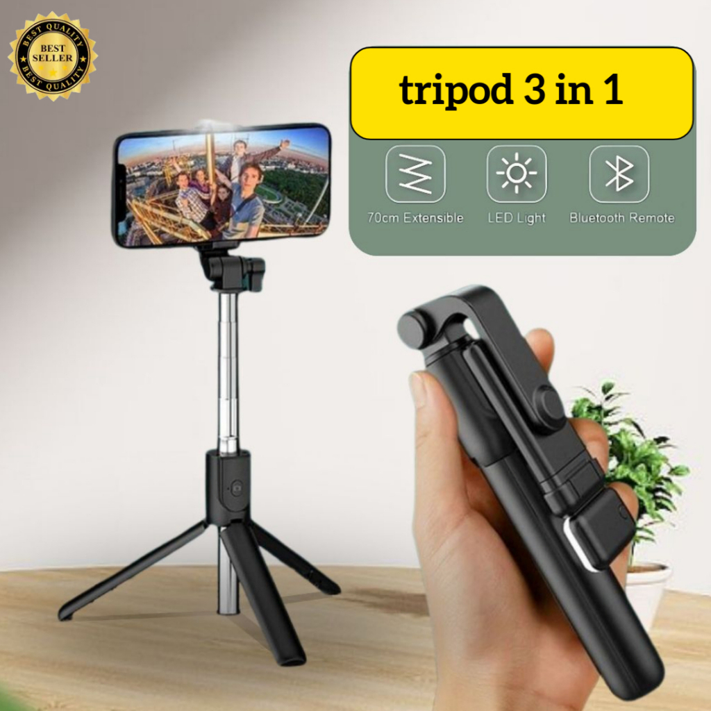 Jual Tripod Kamera LED dan Bluetooth Remote 70cm Extensif Tripod ...