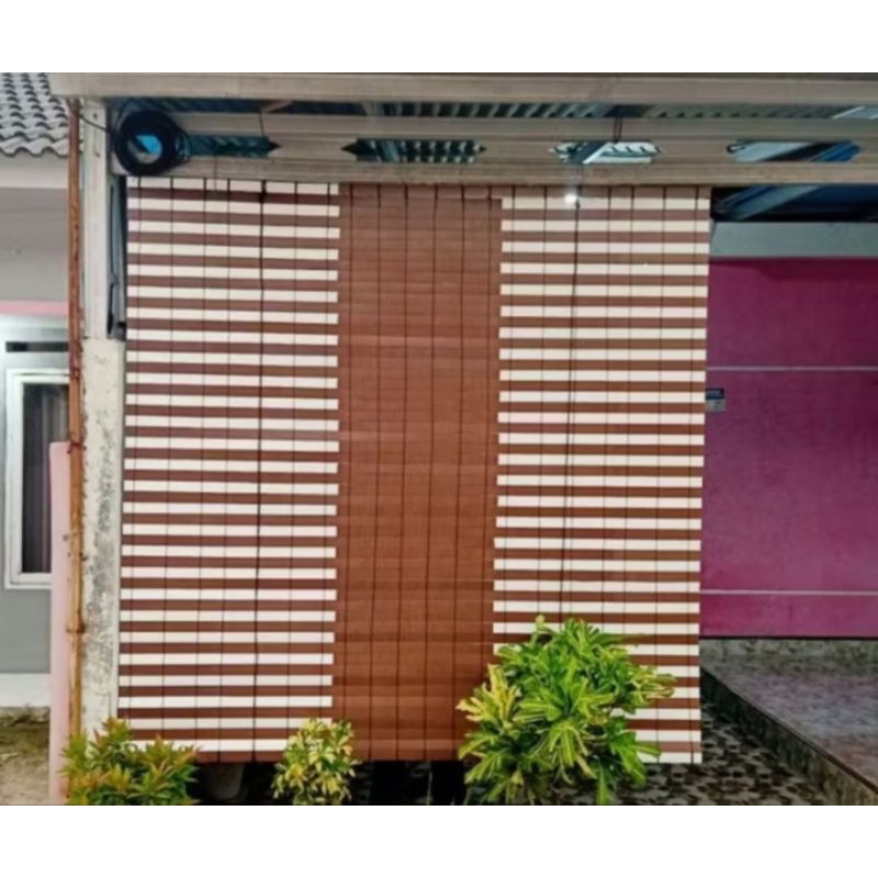 Jual tirai kerey outdoor bahan PVC/edging lengkap dengan tali dan ...