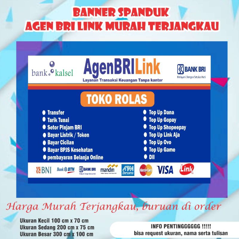 Jual Banner Spanduk Agen BRI Link Muraah Terjangkau | Shopee Indonesia