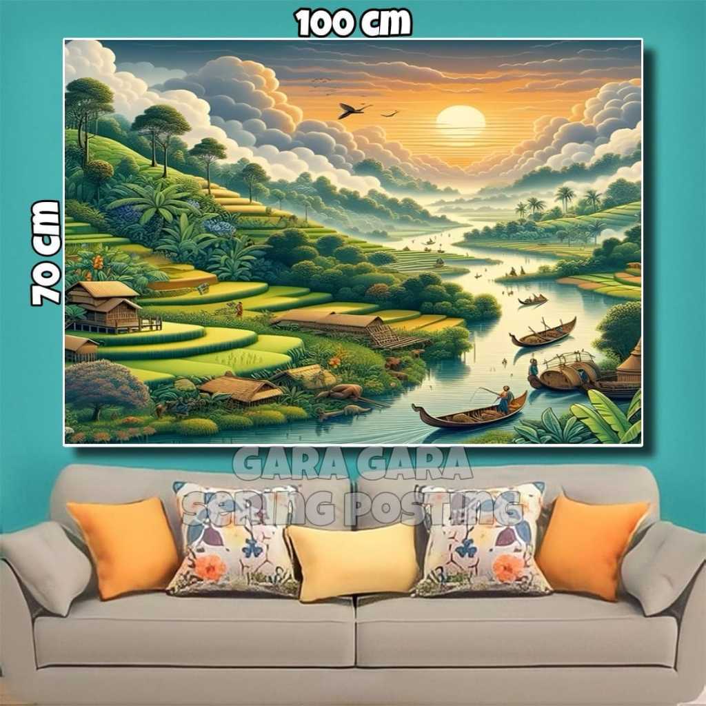 Jual POSTER DINDING PEMANDANGAN DESA / PEMANDANGAN ALAM SAWAH ...