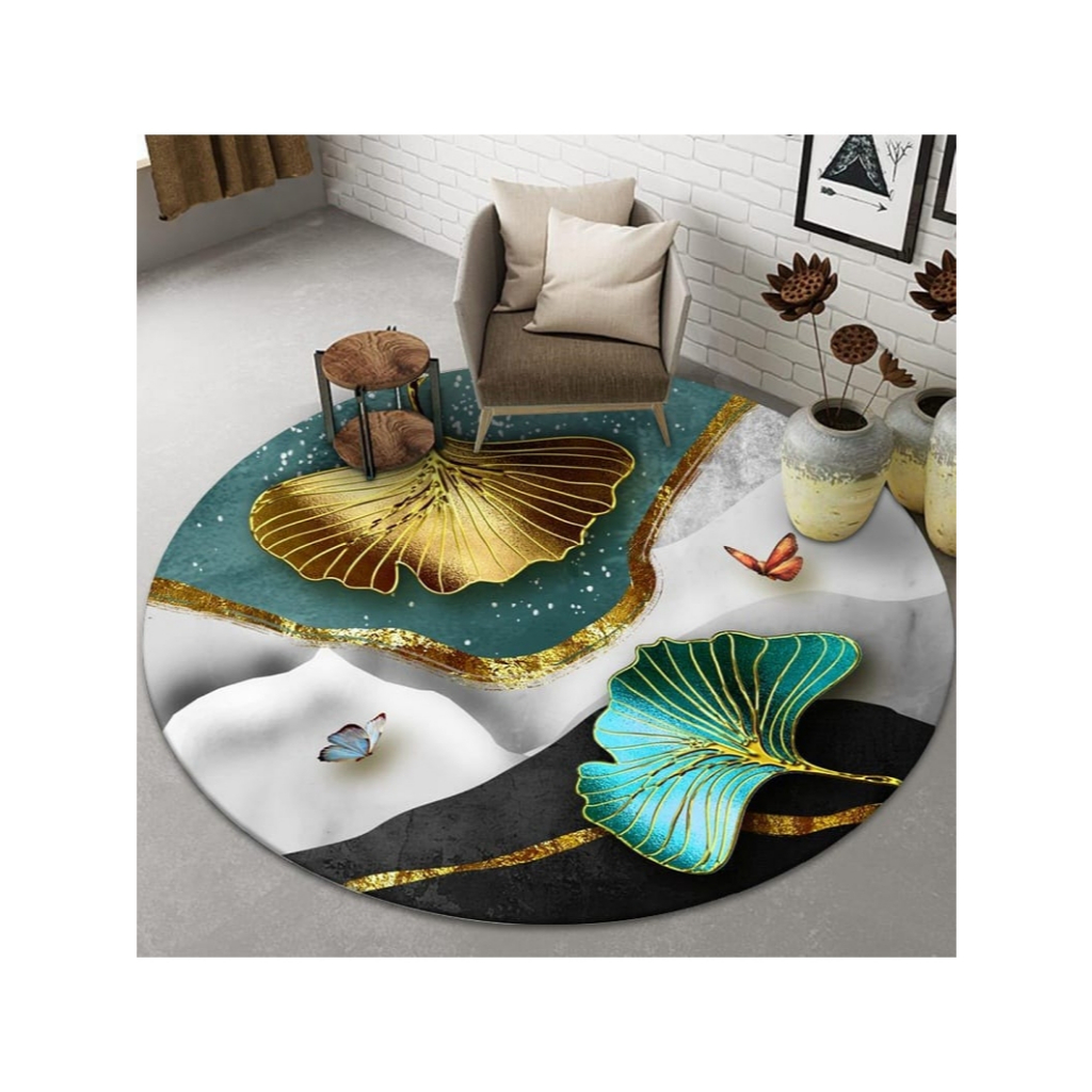 Jual Karpet Lantai Bulat Anti Slip Ukuran Diameter 100cm Motif Terbaru ...