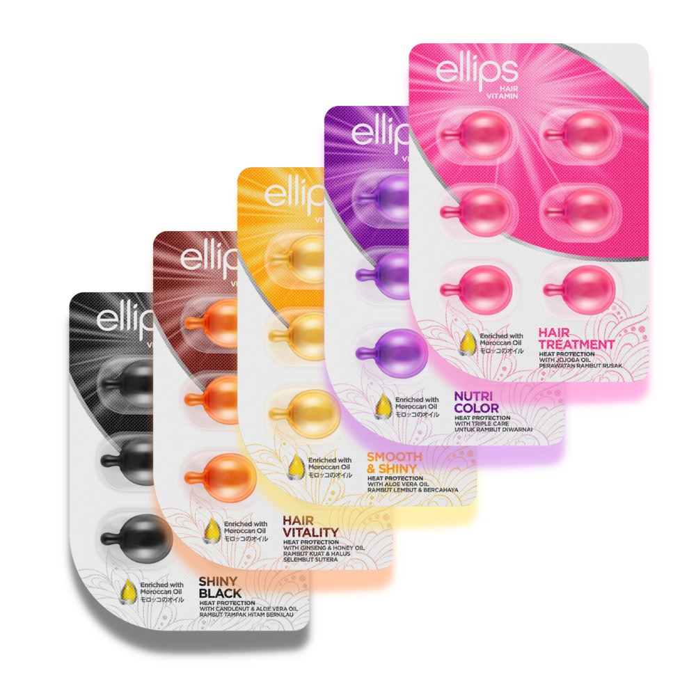 Jual Ellips Hair Vitamin Sachet 6 Capsule @1ml | Vitamin Rambut ...