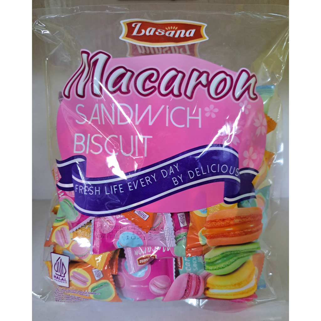 Jual Lasana macaron sandwich biscuit 280 g isi 50 pcs | Shopee Indonesia